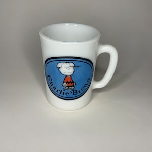 Vintage Milk Glass Charlie Brown Mug - Etsy