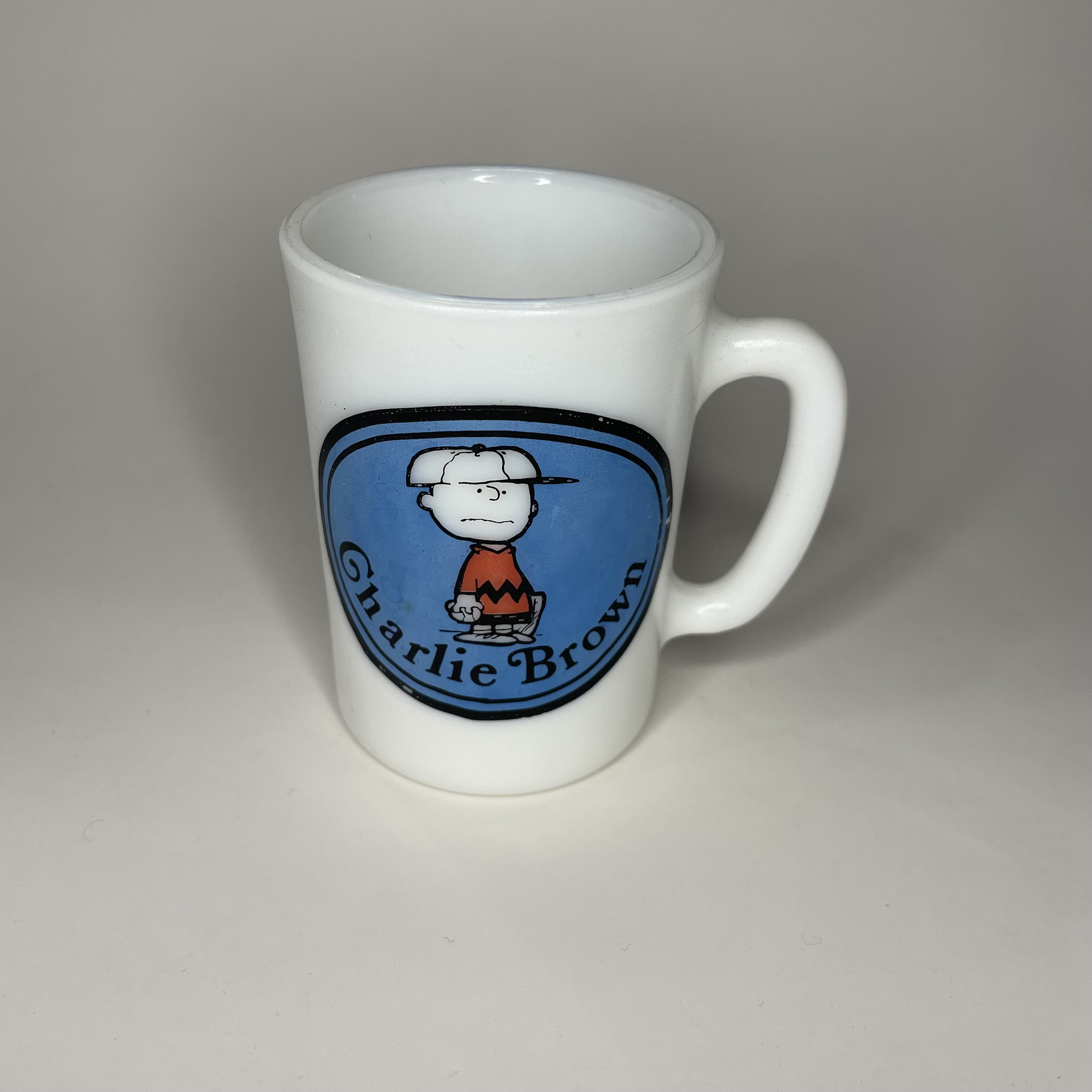 Vintage Milk Glass Charlie Brown Mug - Etsy