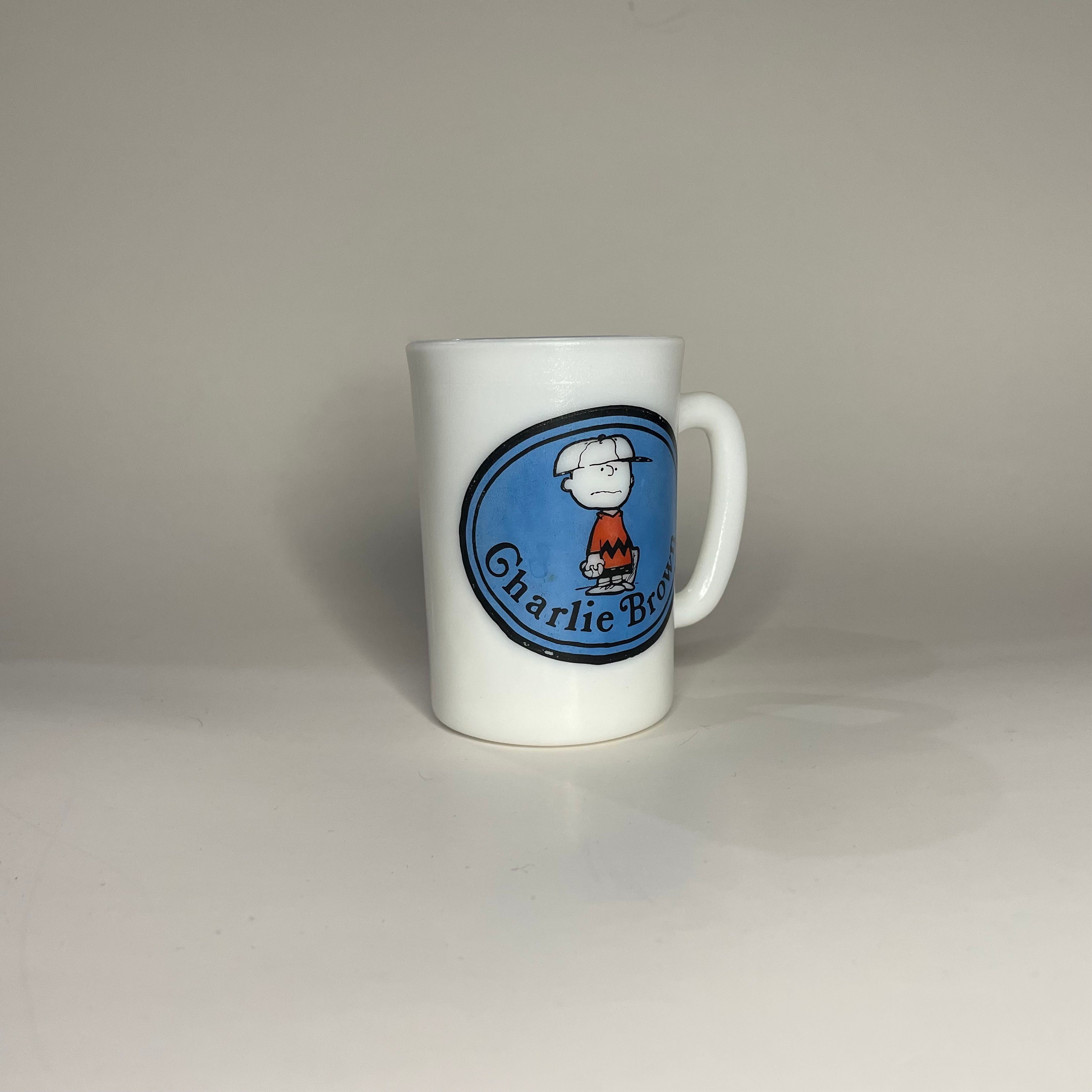Vintage Milk Glass Charlie Brown Mug - Etsy