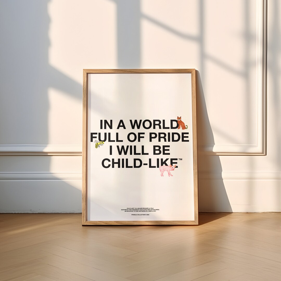 Digital Download CHILD-LIKE™ Motto Wall Print Design Wall Decor Large ...