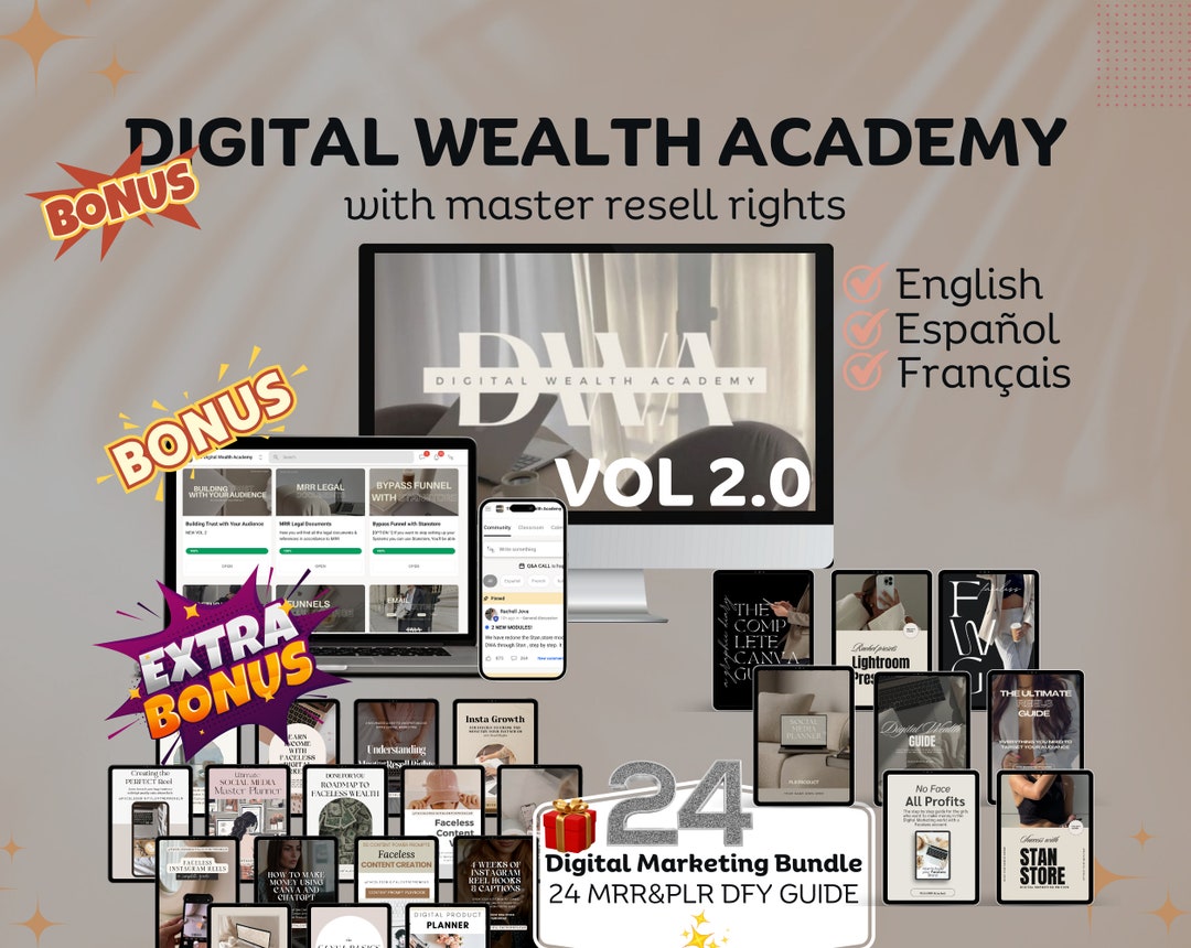 DWA Mrr Digital Wealth Academy Digital Marketing Course Master Resell Rights MRR Social Media ...