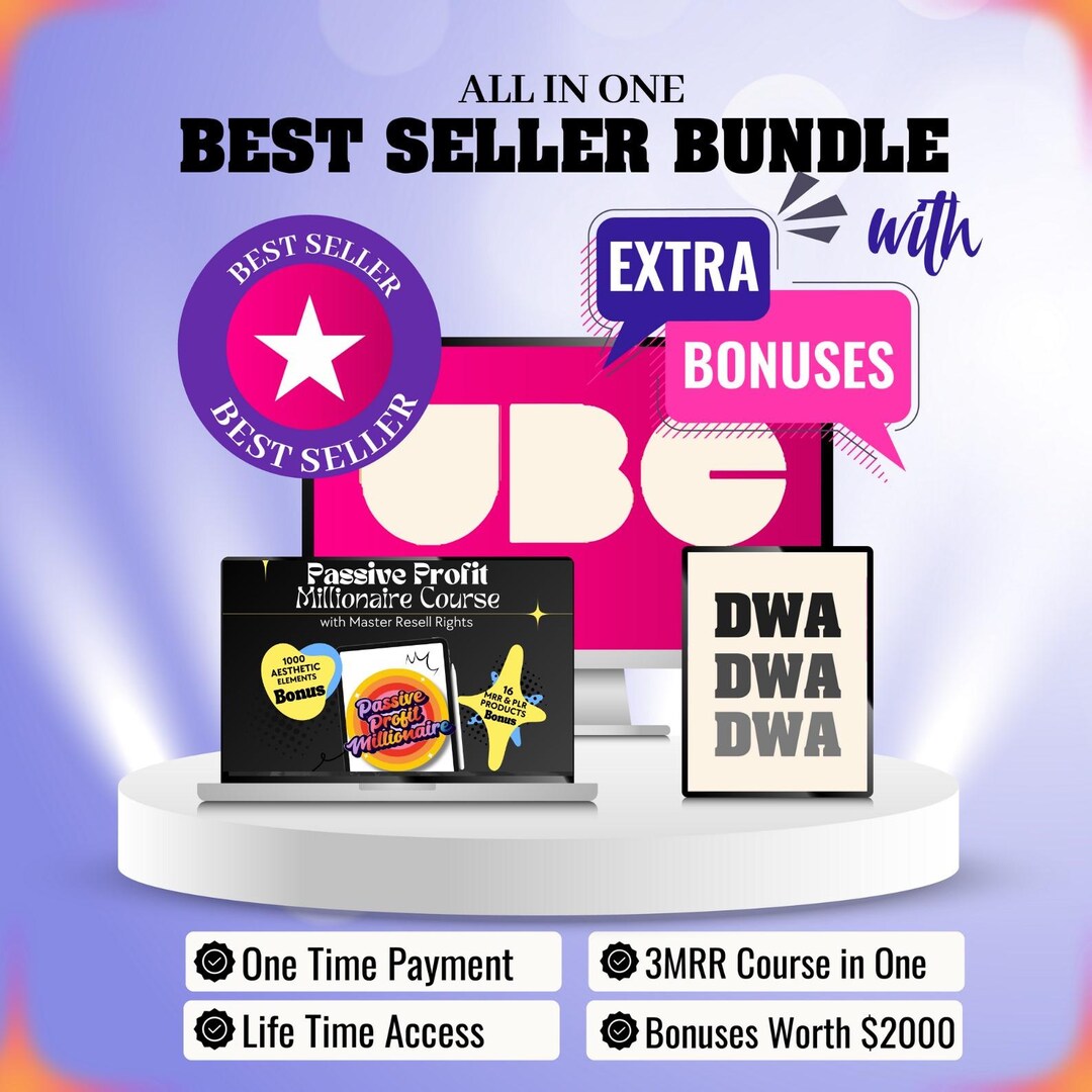 3 MRR Courses - UBC - DWA - Passive Profit Millionare | One Time ...