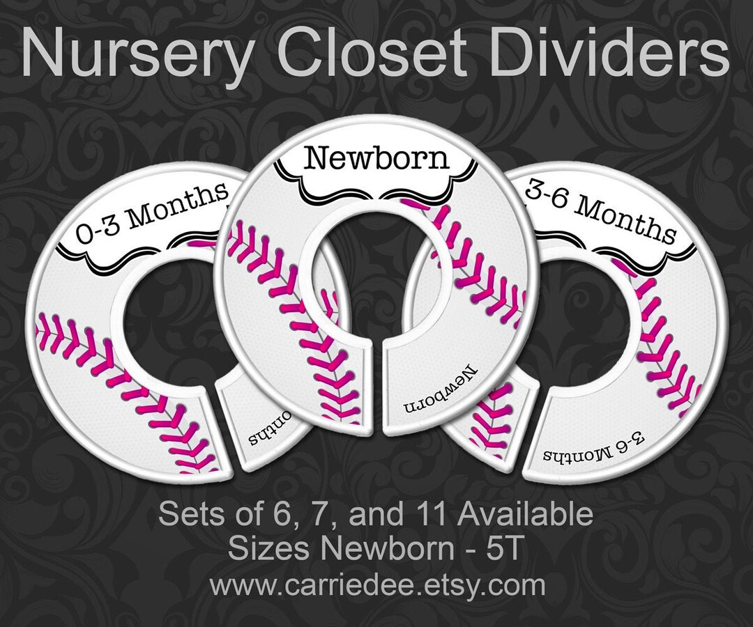 Baseball Baby Clothes Dividers, Girls Softball Nursery Closet Dividers ...