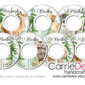 Boys Woodland Animals Baby Closet Dividers, Forest Woodland Creatures ...
