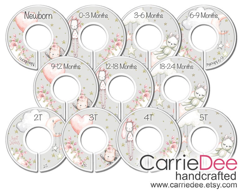 Sweet Dreams Bunny Nursery Closet Dividers Sleepy Rabbit Baby | Etsy