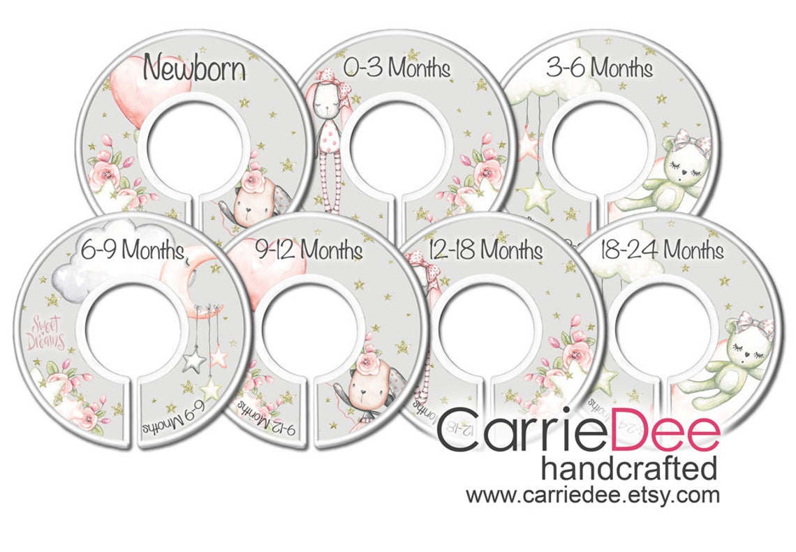 Sweet Dreams Bunny Nursery Closet Dividers Sleepy Rabbit Baby | Etsy