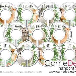 Boys Woodland Animals Baby Closet Dividers, Forest Woodland Creatures ...
