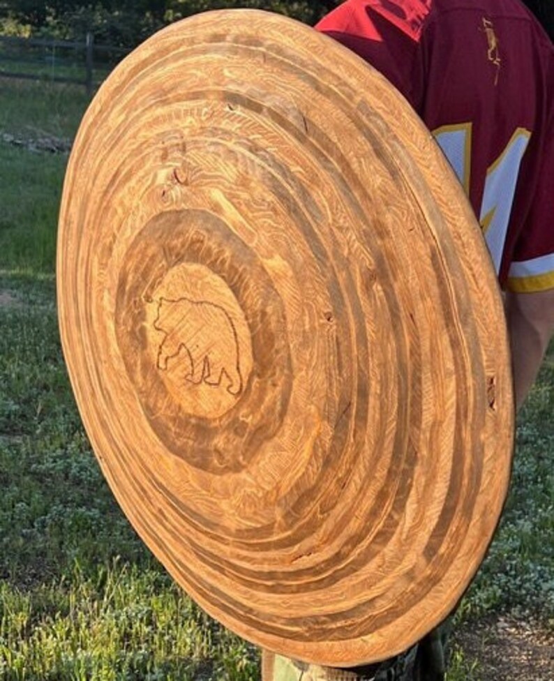 Handcrafted Wooden Round Shield - Etsy