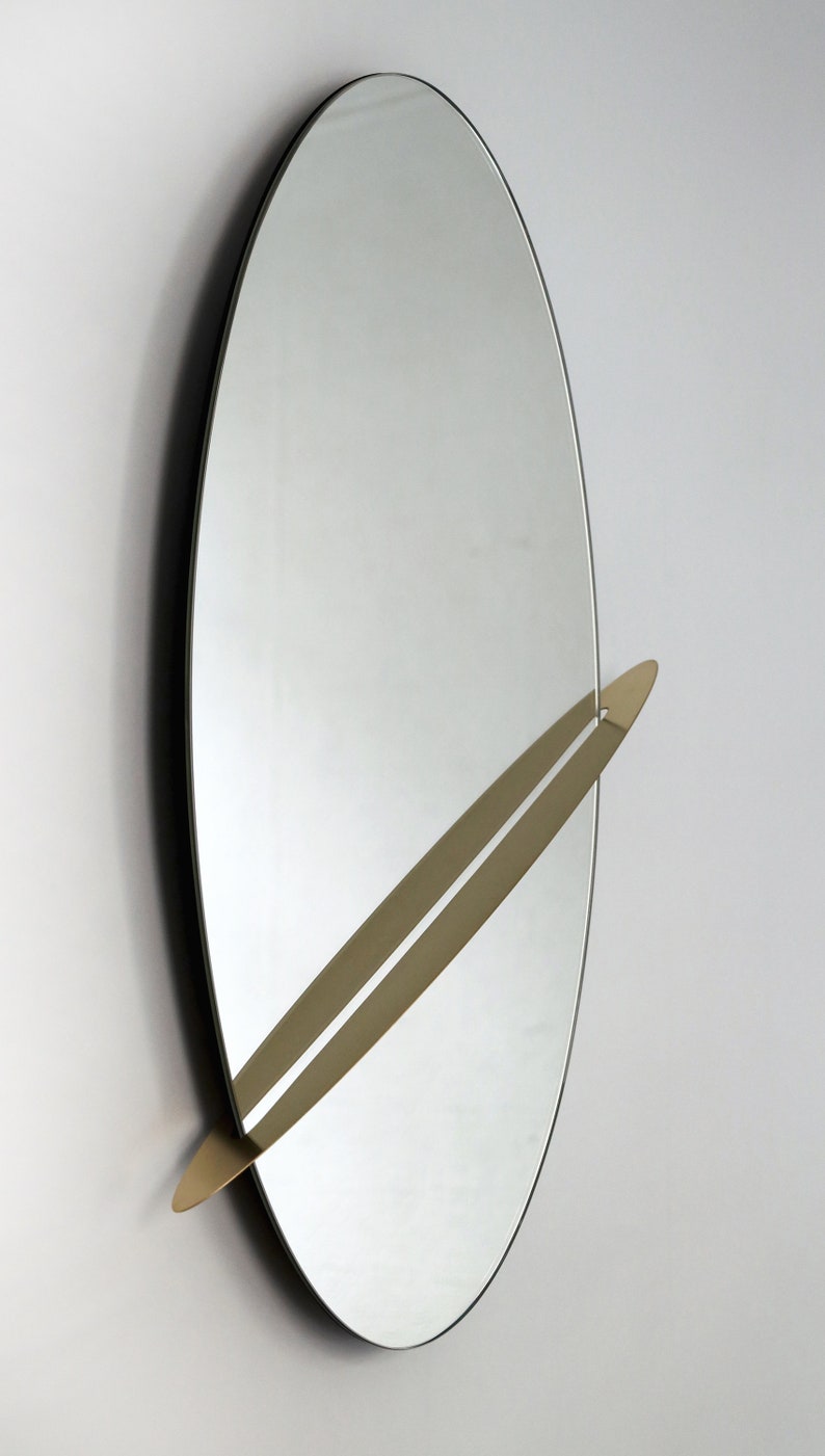 Go Through Oval Mirror Brass Sculptural Detail - Etsy