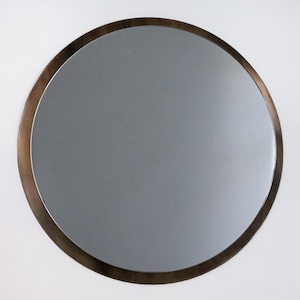 Centred Round Mirror Bronze Patina on Brass - Etsy