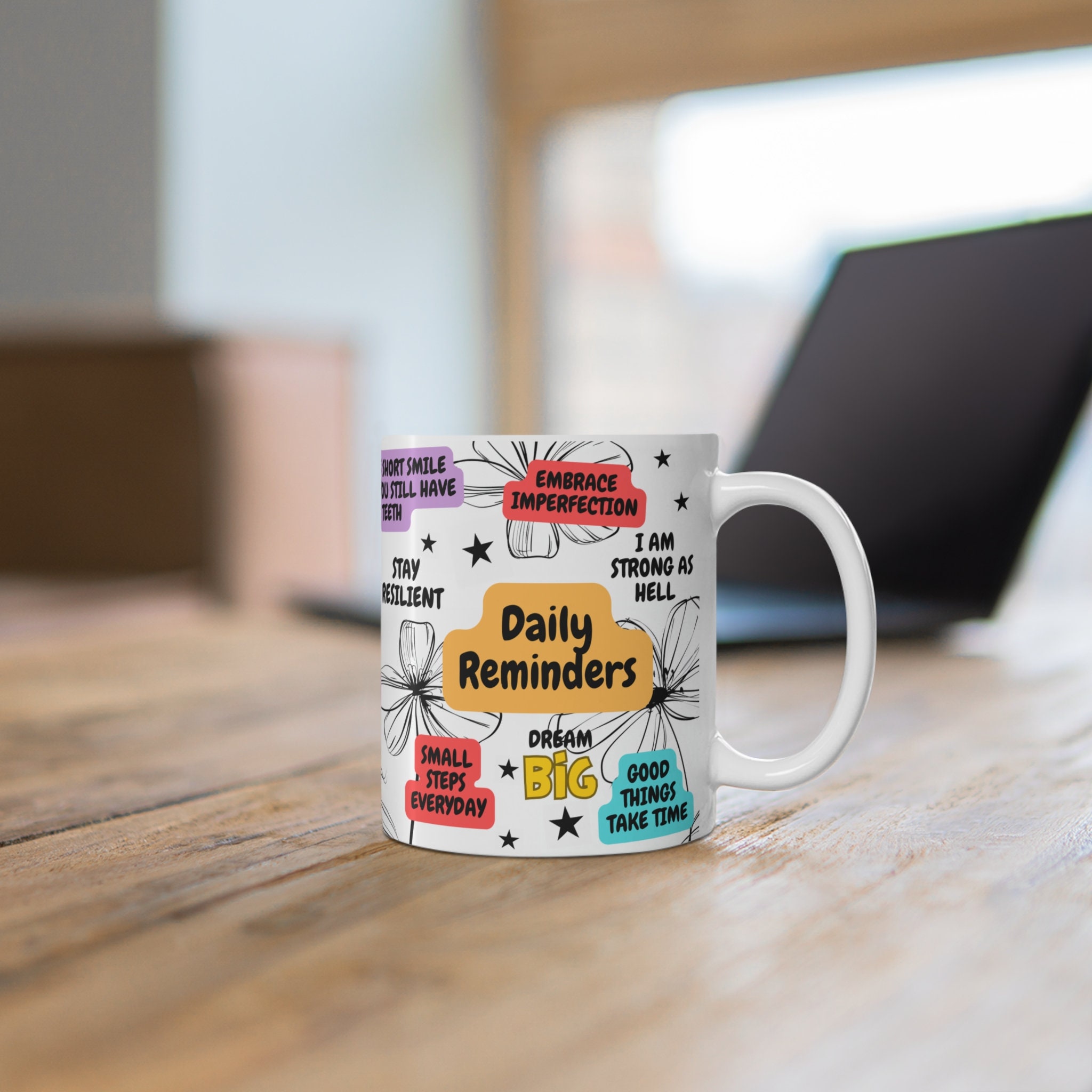 Daily Reminder Mug Bad Bitch Mug Affirmation Mug Positive Vibes Mug ...