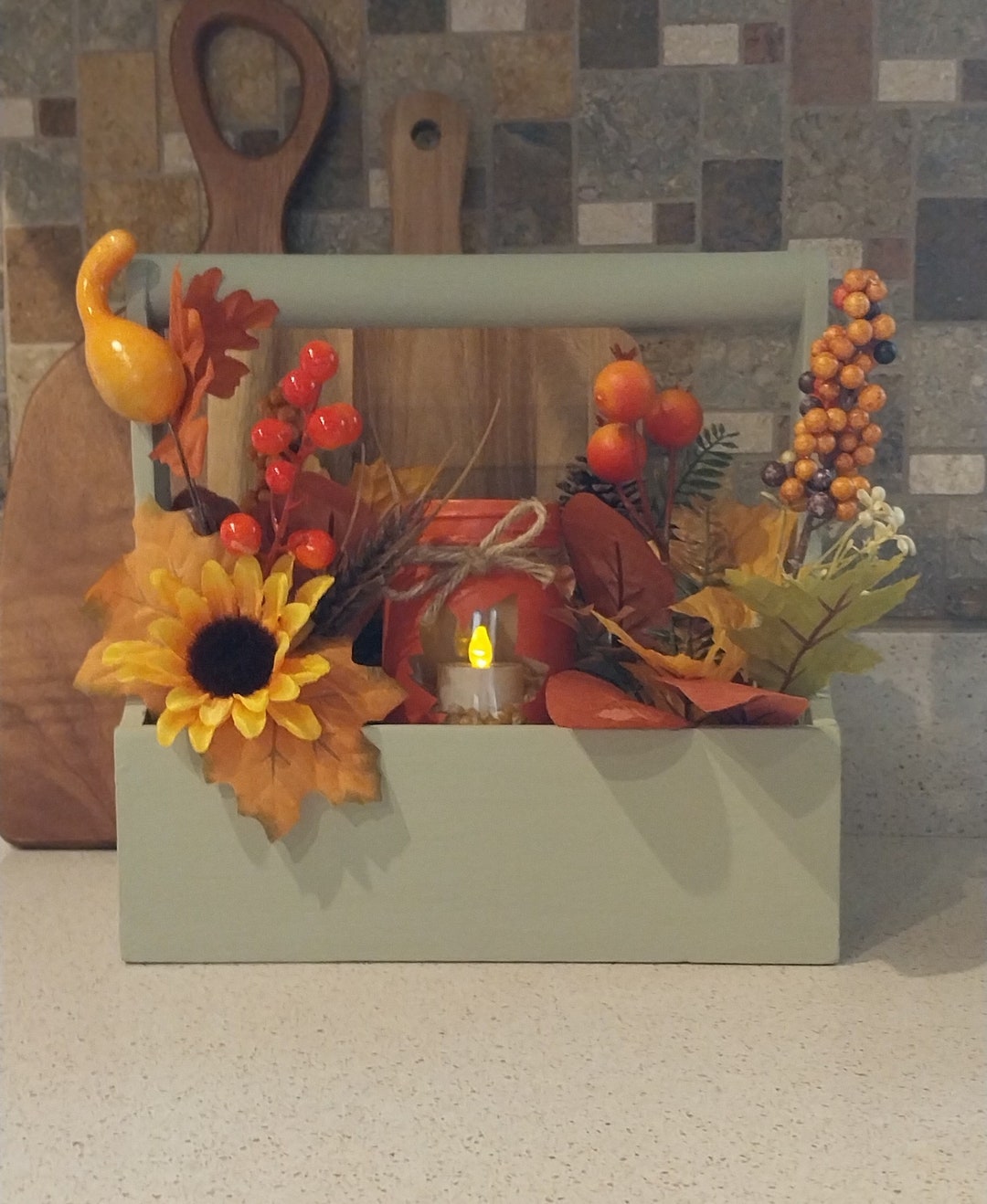 Farmhouse Decorative Wood Box, Farmhouse Decor, Wood Centerpiece, Fall ...
