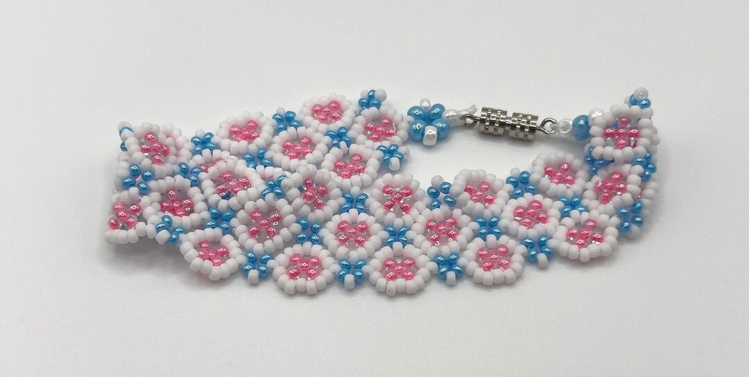 Transgender Flag Bracelet Handmade With Seed Beads - Etsy