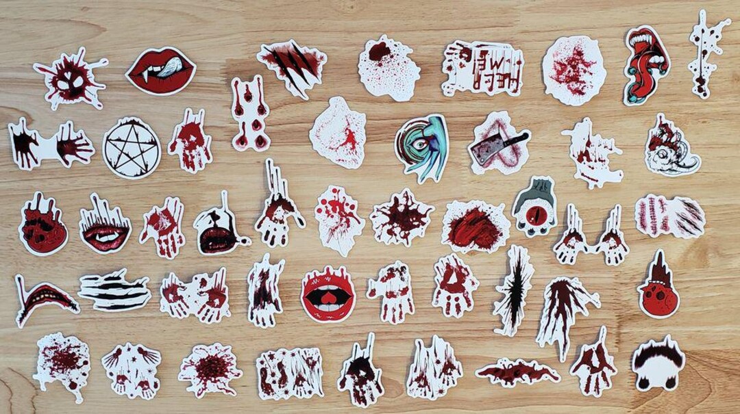 Blood Smear/splatter Themed Sticker Pack - Etsy