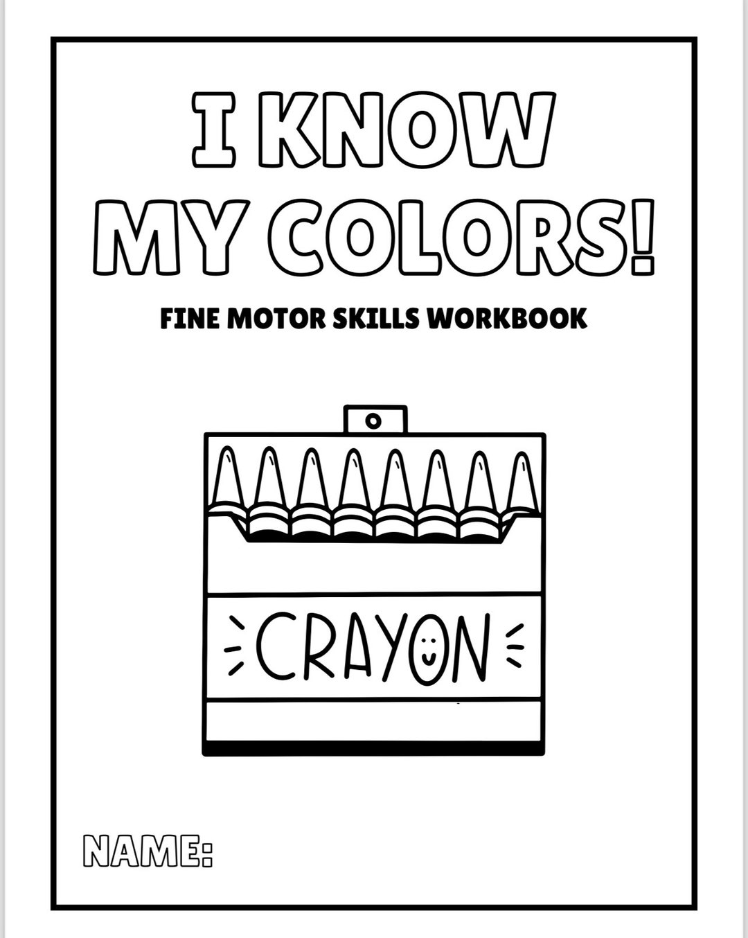 I Know My Colors Workbook - Etsy