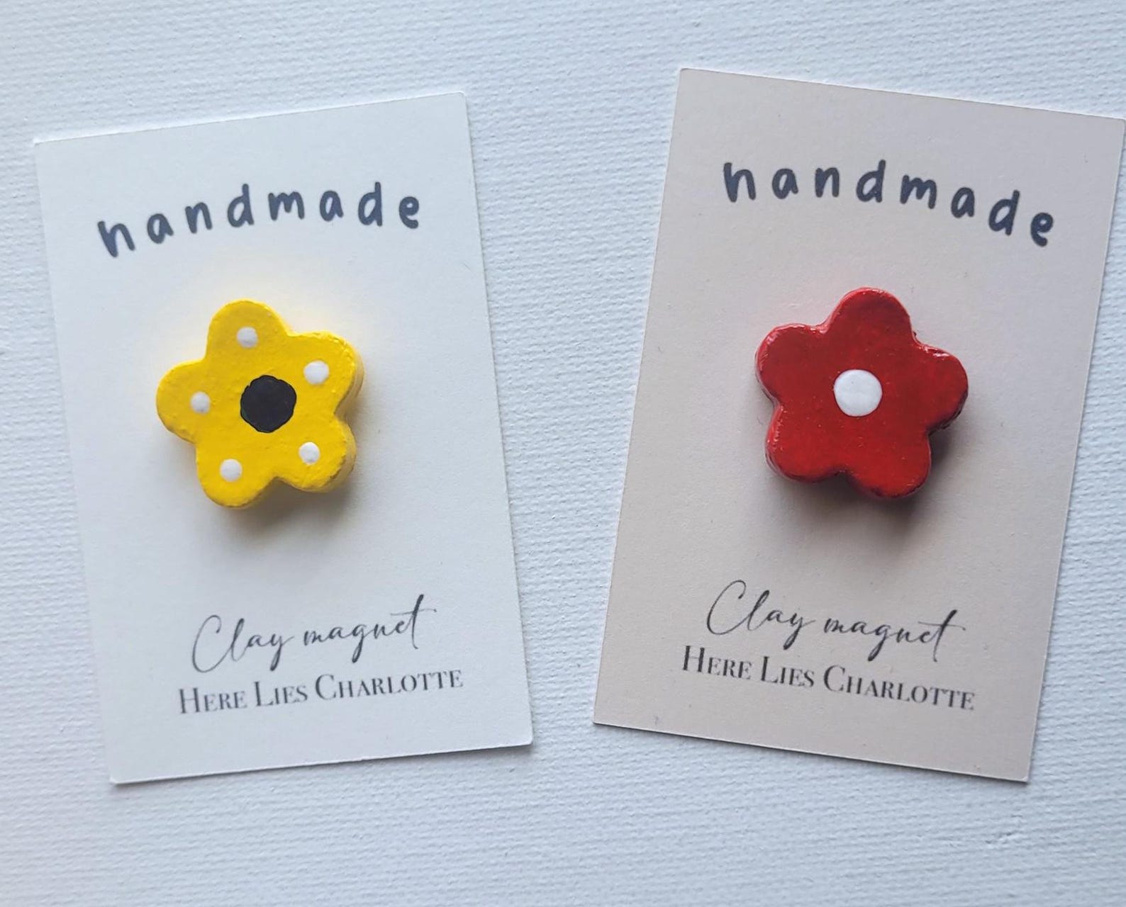 Air Dry Clay Flower Pin - Handmade Floral Brooch or Magnet - Etsy