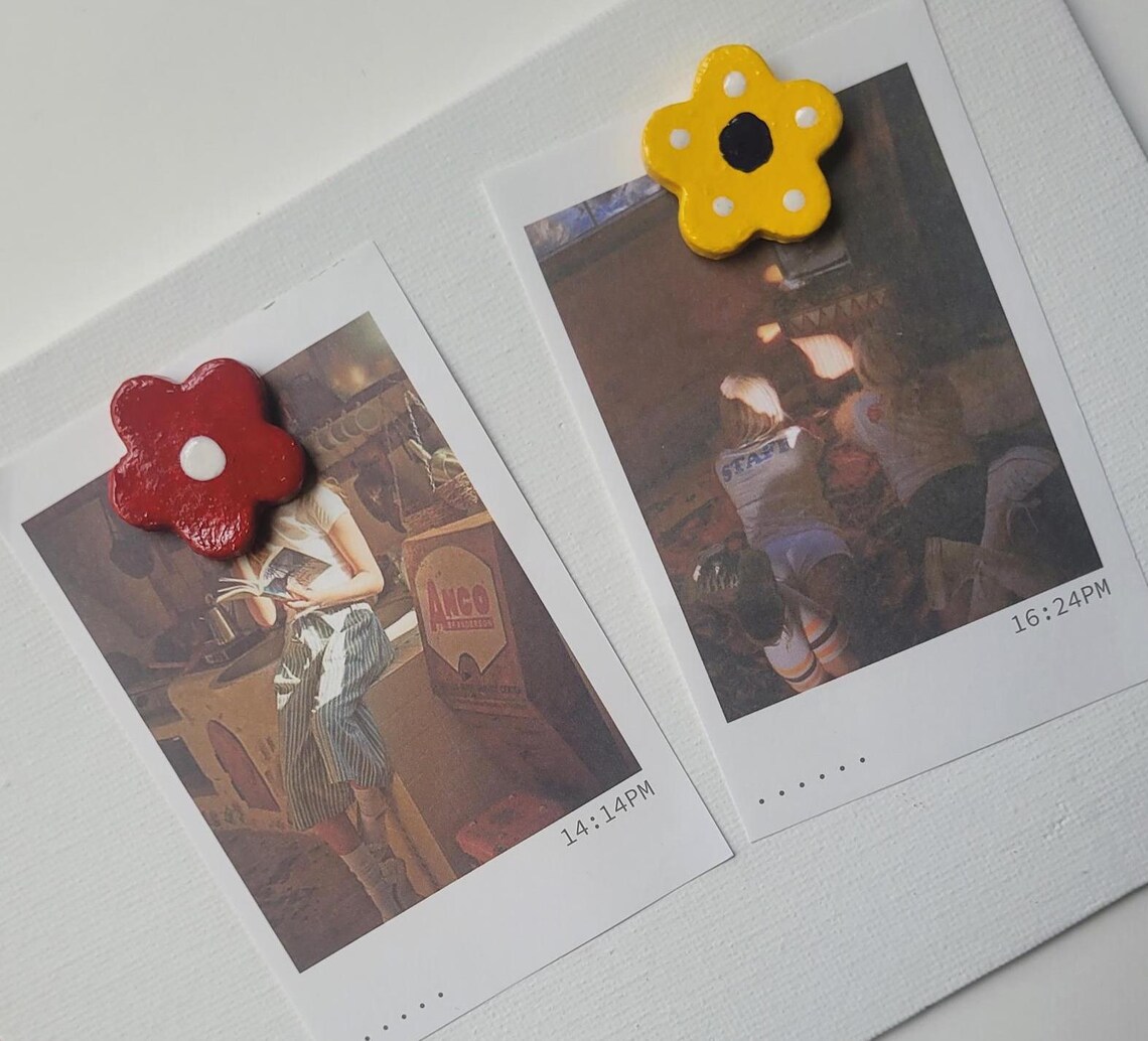 Air Dry Clay Flower Pin - Handmade Floral Brooch or Magnet - Etsy
