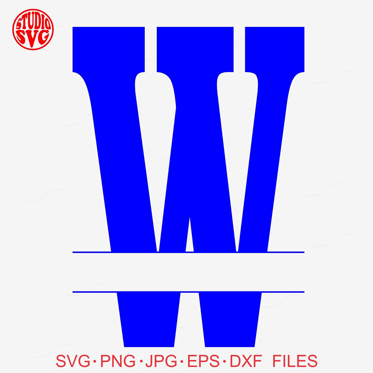 Digital Cut File Split Letters Letter W W Split W | Etsy