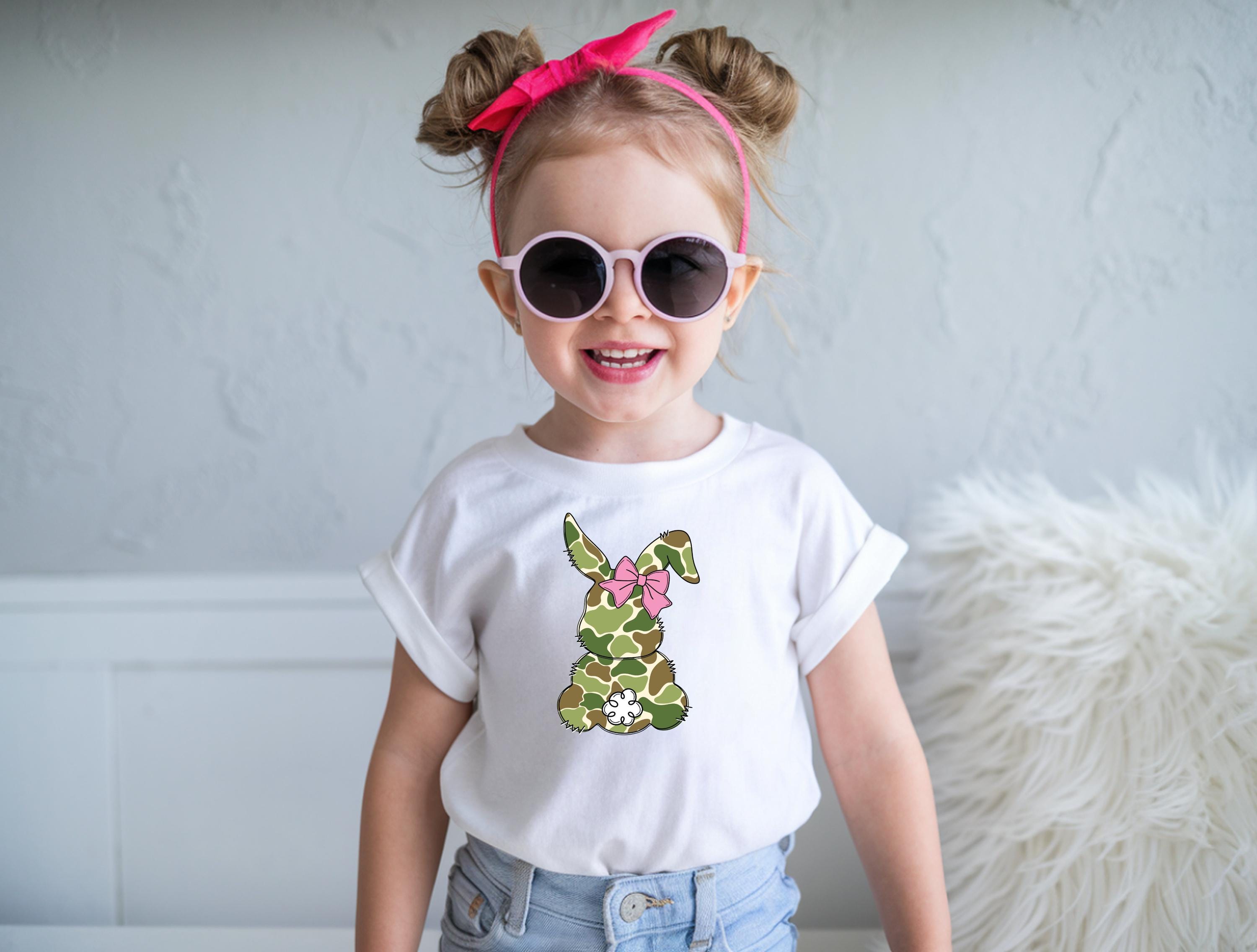 Camo Easter Boy Girls Bunnies Ready to Press DTF, Personalized Name ...