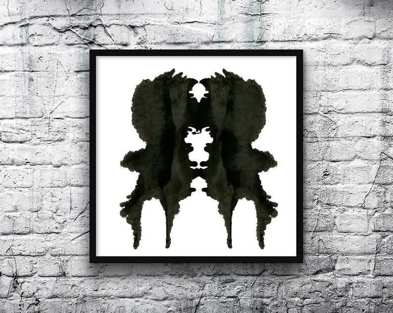 Rorschach Print Psychology Art Ink Blot Test no1 | Etsy