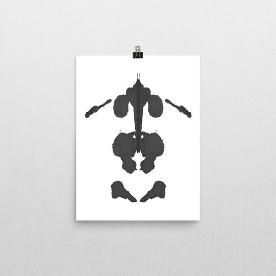 Rorschach Ink Blot Art Digital Print Vertical Psychologist | Etsy