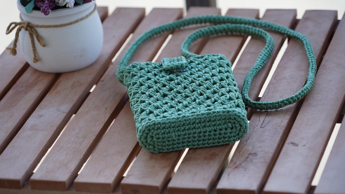 Crochet Pattern, Phone Pouch, Crochet Tutorial Star Stitch, PDF and ...