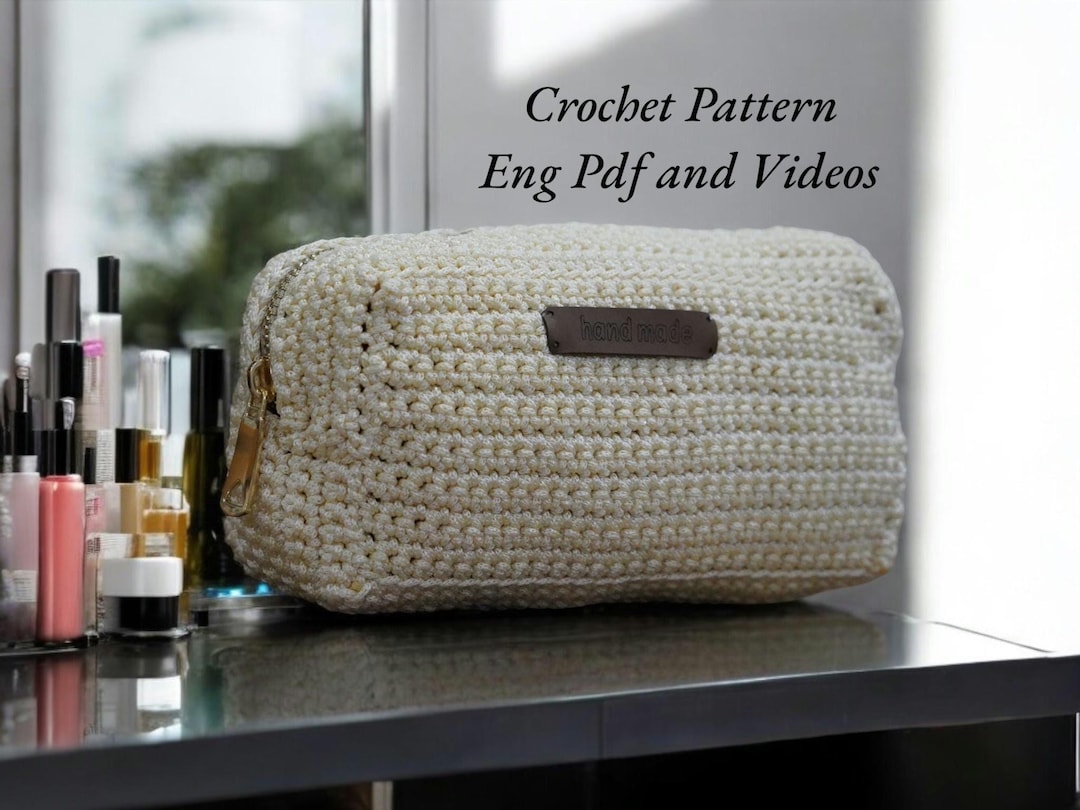 Crochet Makeup Bag Pattern PDF, Cosmetic Pouch, Easy Tutorial, Beginner ...