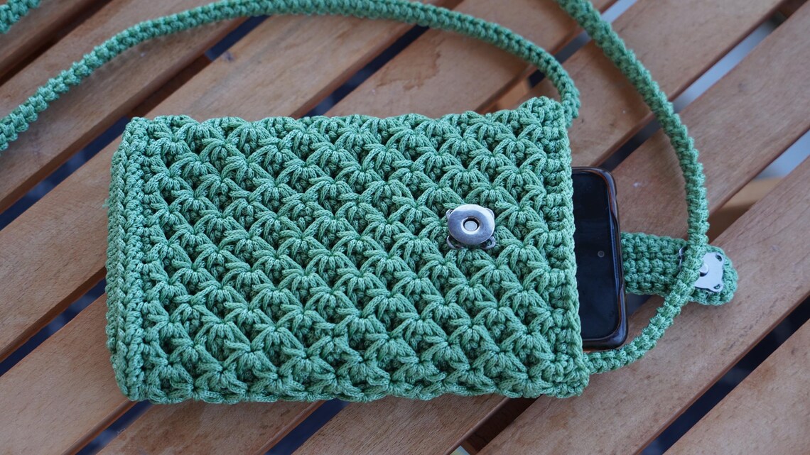 Crochet Pattern, Phone Pouch, Crochet Tutorial Star Stitch, PDF and ...