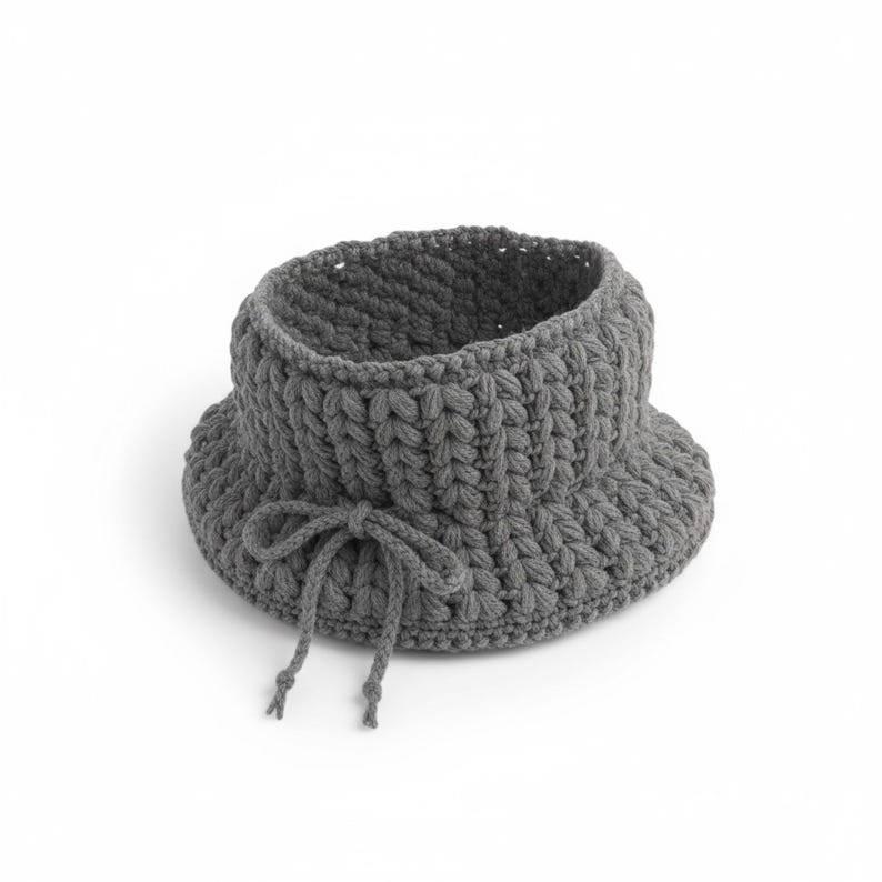 Crochet Pattern PDF, Neckwarmer, Cowl With Drawstring, Puff Stitch ...