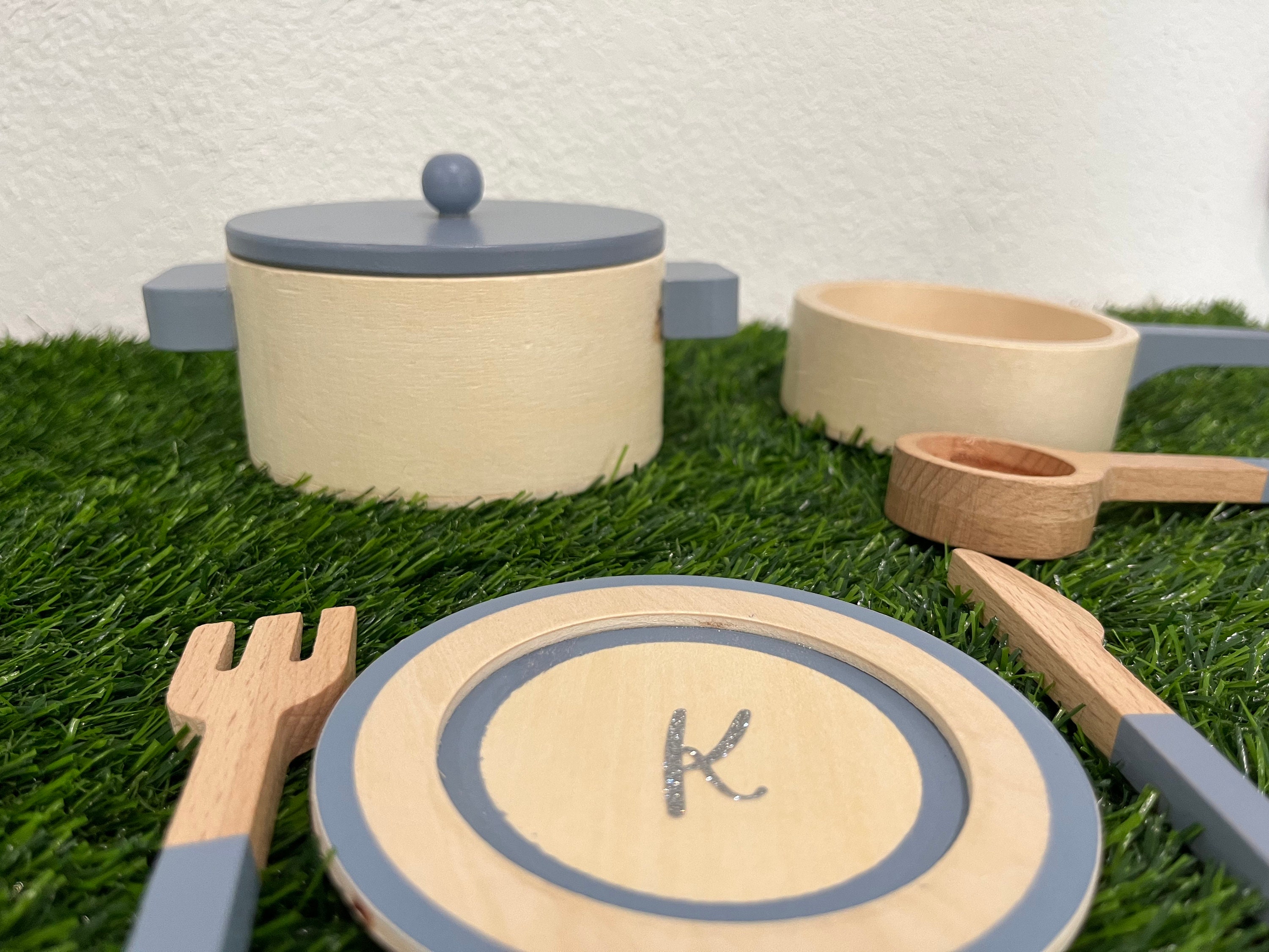 Kids Wooden Pot Set, Pretend Play, Montessori Learning, Realistic ...