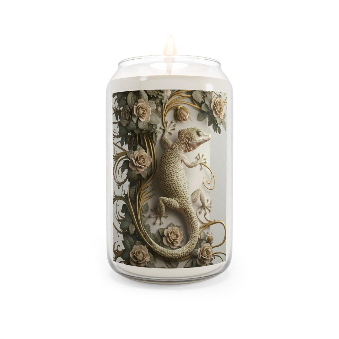 Rococo Decor / Art Nouveau Candle / Gecko Stuff / Cute Lizard / Graphic ...