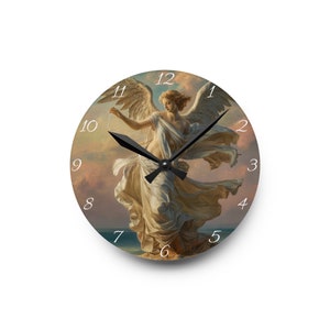 Greek Angel / Acrylic Wall Clock / Battery Operated / Hanging Wall ...
