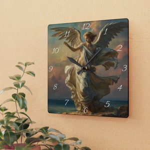 Greek Angel / Acrylic Wall Clock / Battery Operated / Hanging Wall ...