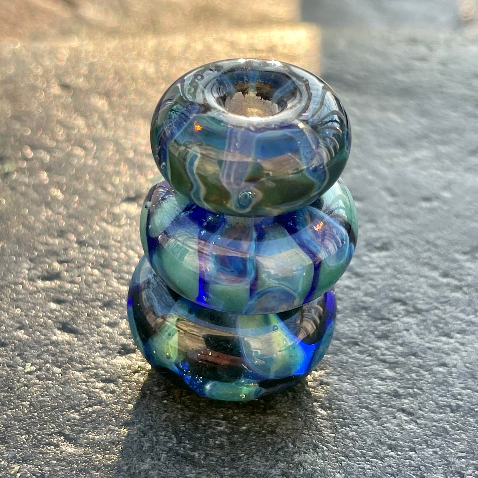 Lampwork Big Hole Glass Bead Set 3 Boro Borosilicate Handmade Tangled ...