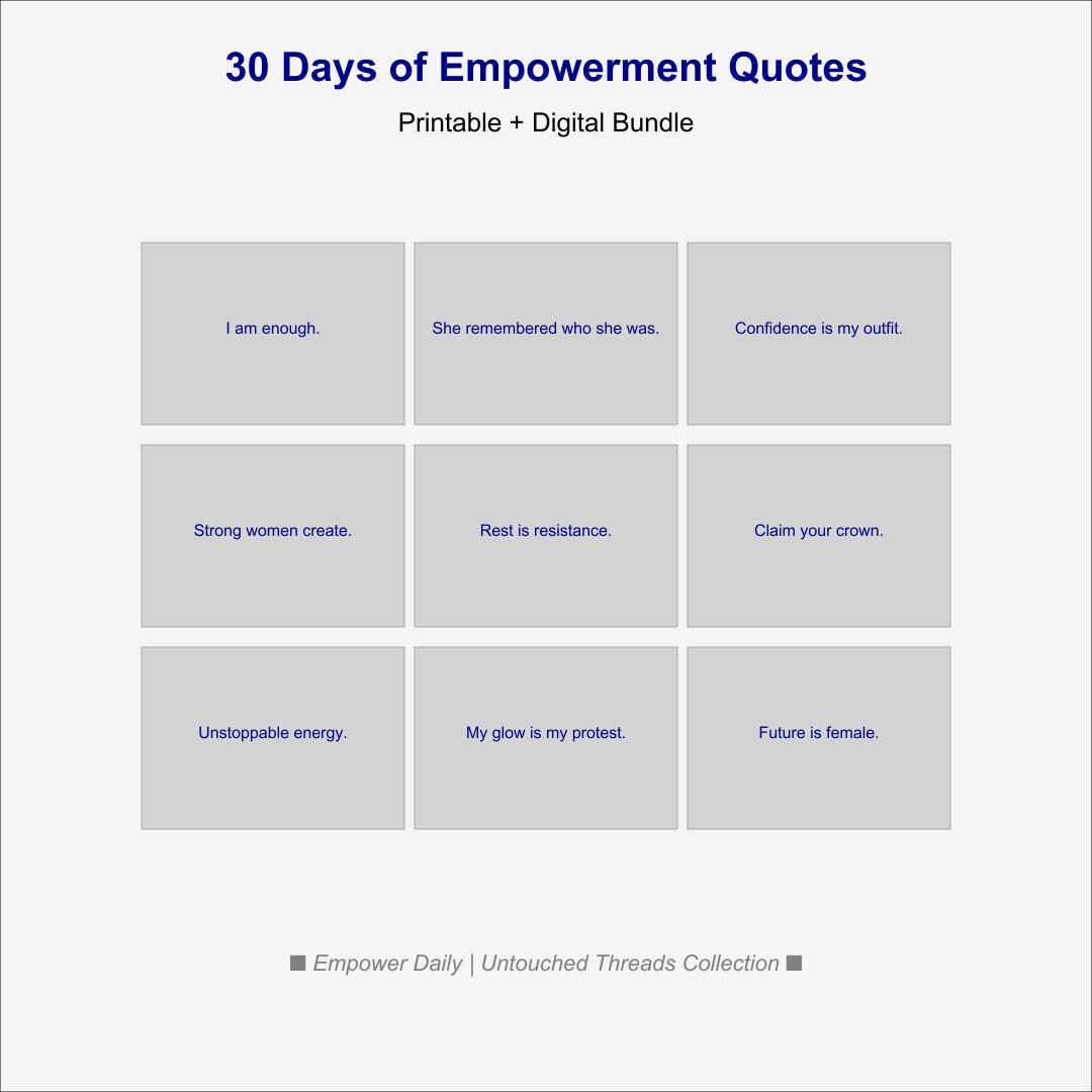 30 Days of Empowerment Quotes/printable Affirmation Cards and Daily ...
