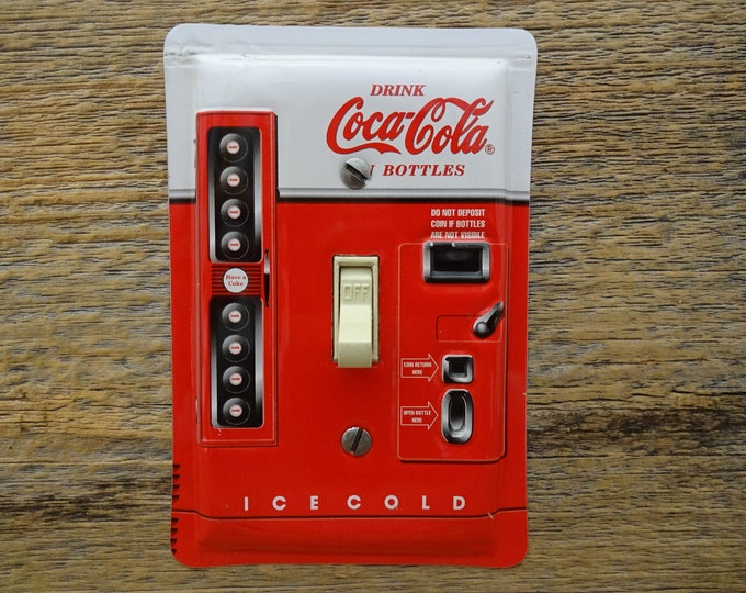 Coke Switch Plate Plates Coca Cola Soda Vending Machine Collectible Tin ...