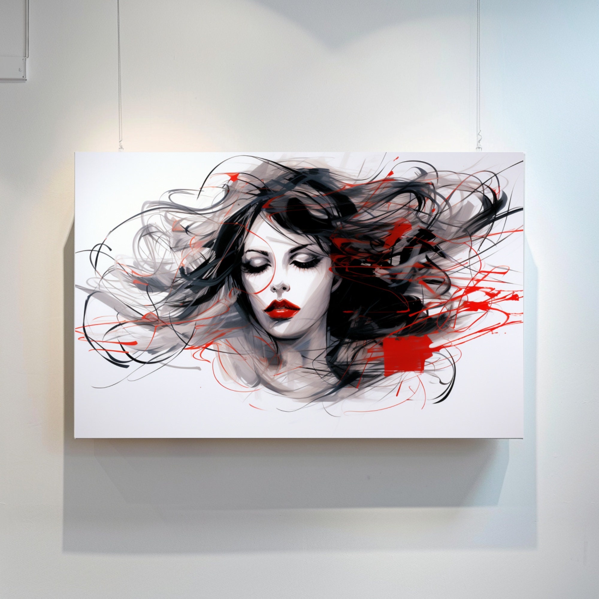 Woman Face Poster Abstract Download Home Decor Female Portrait Woman ...