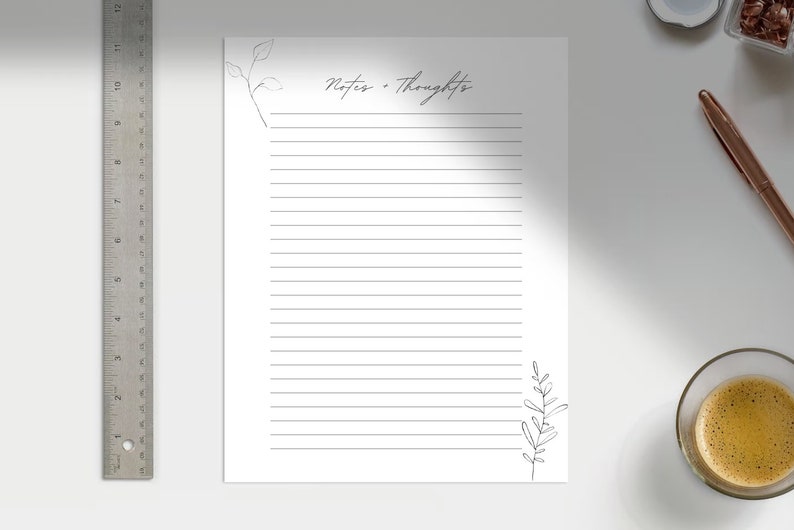 Minimalist Printable Notes Thoughts Page for Journaling, Memory Keeping ...