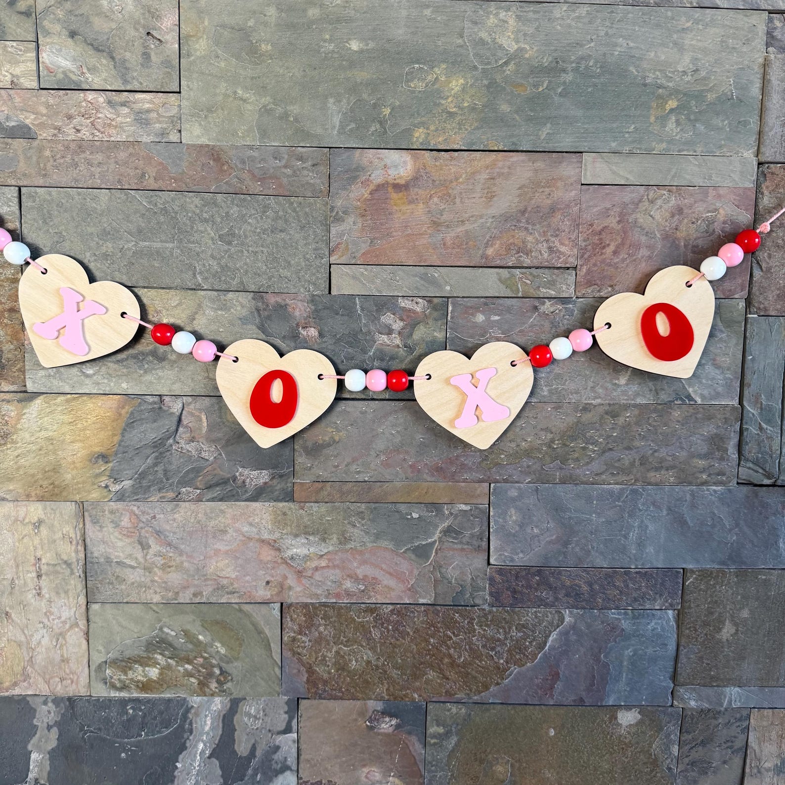 Xoxo Wooden Valentines Banner Hearts Theme Valentines Decorations Xoxo ...
