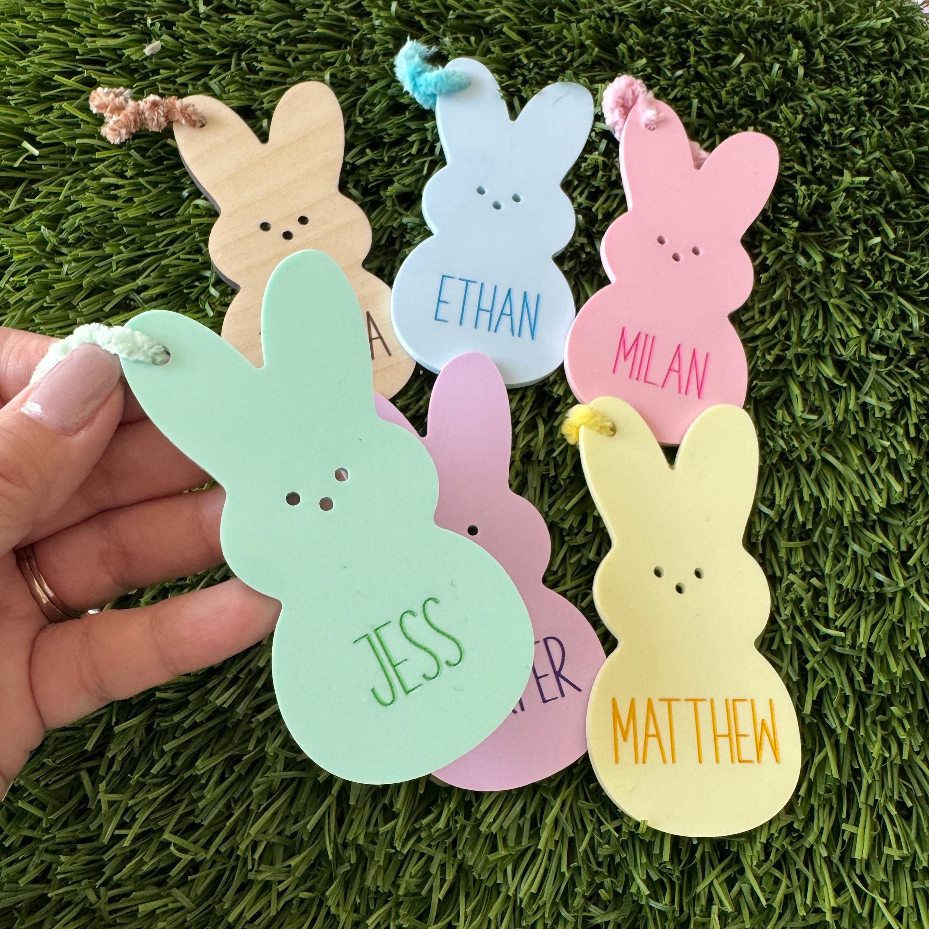Easter Basket Acrylic Tag Peep Easter Personalized Bag Tag Easter With ...