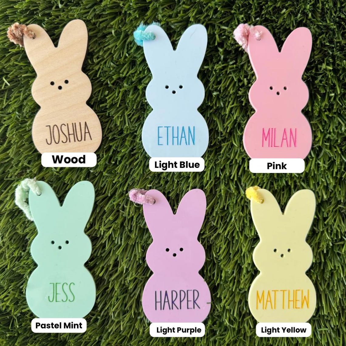 Easter Basket Acrylic Tag Peep Easter Personalized Bag Tag Easter With ...