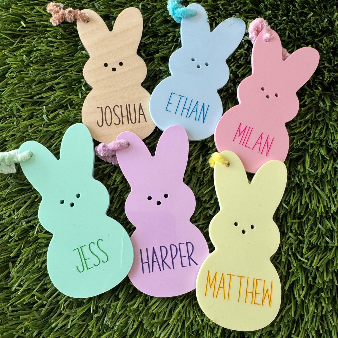 Easter Peep Basket Tag Easter Theme Bag Tag With Name Peep Basket Tag ...