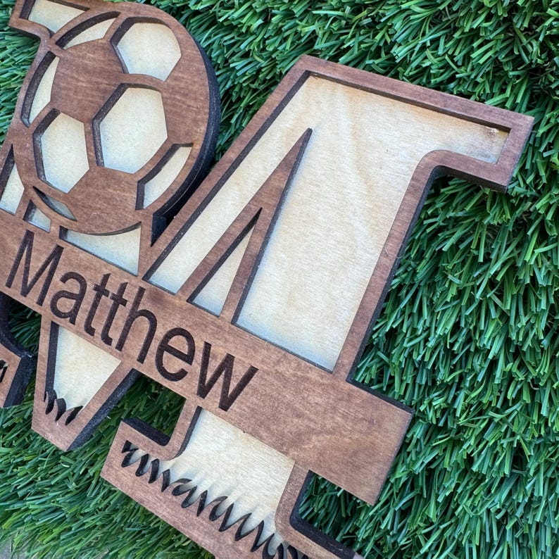 Soccer Name Sign, Room Decor Soccer Theme, Personalized Wood Sign, Kids ...
