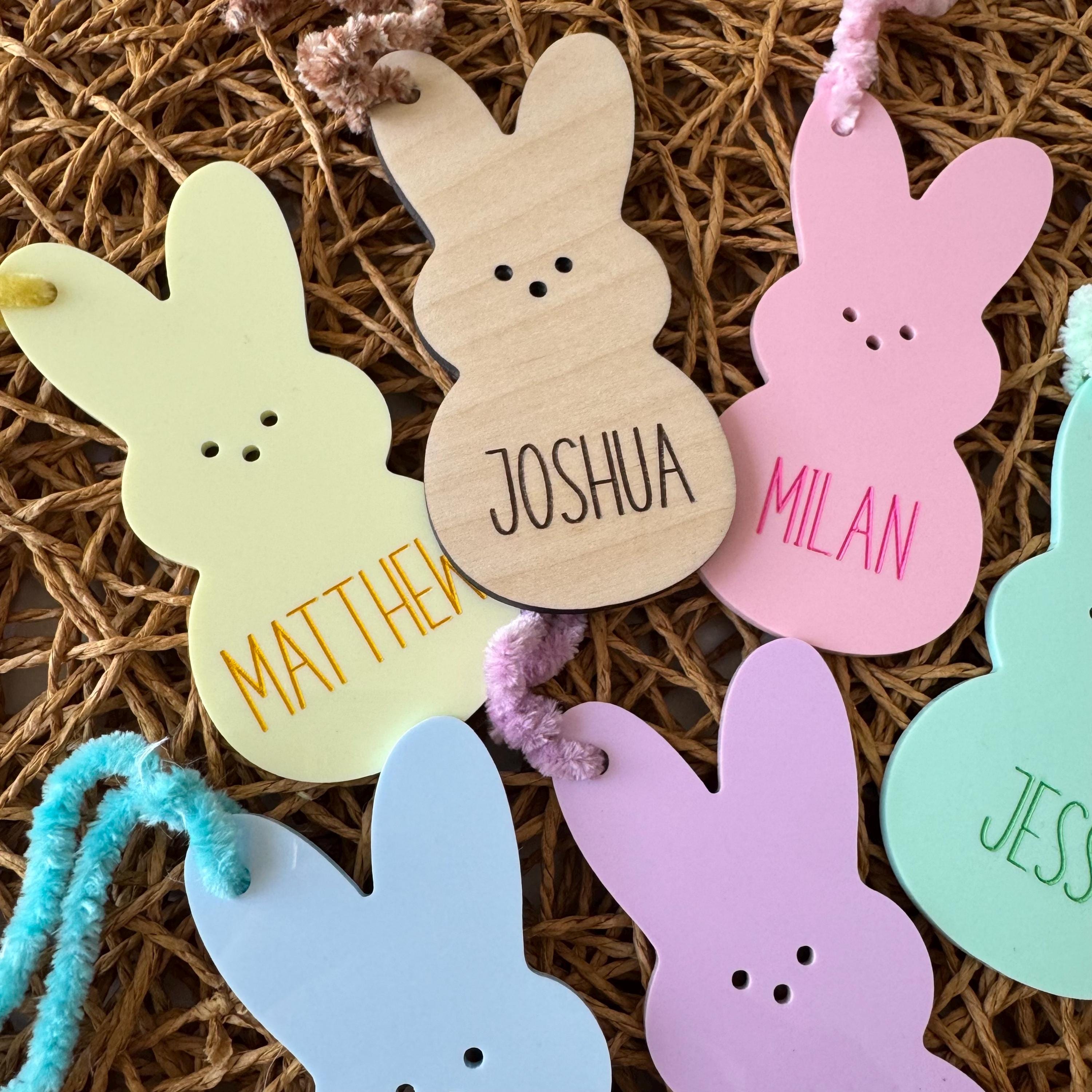 Easter Basket Acrylic Tag Peep Easter Personalized Bag Tag Easter With ...