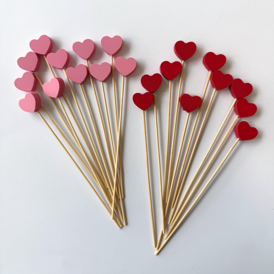 Valentines Day Heart Shaped Party Picks Valentines Party Decor Heart ...