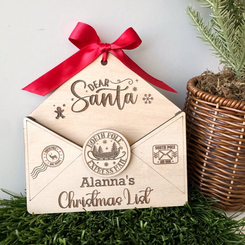 Letter to Santa Ornament Personalized Santa Letter Envelope Ornament ...