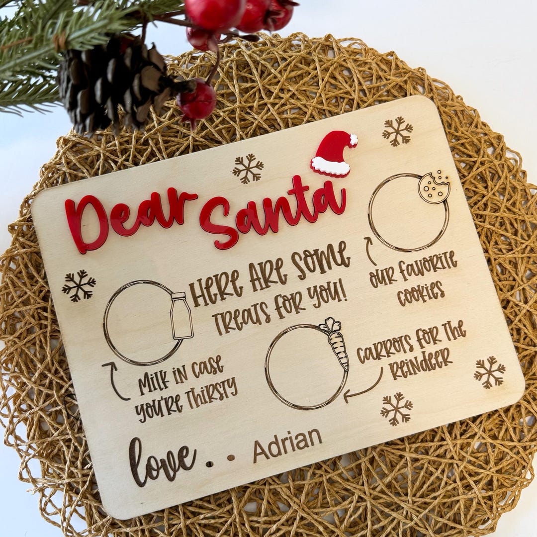 Christmas Santa Tray Personalized Treat Tray for Santa Christmas ...