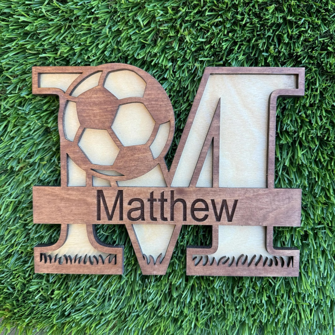 Soccer Name Sign, Room Decor Soccer Theme, Personalized Wood Sign, Kids ...