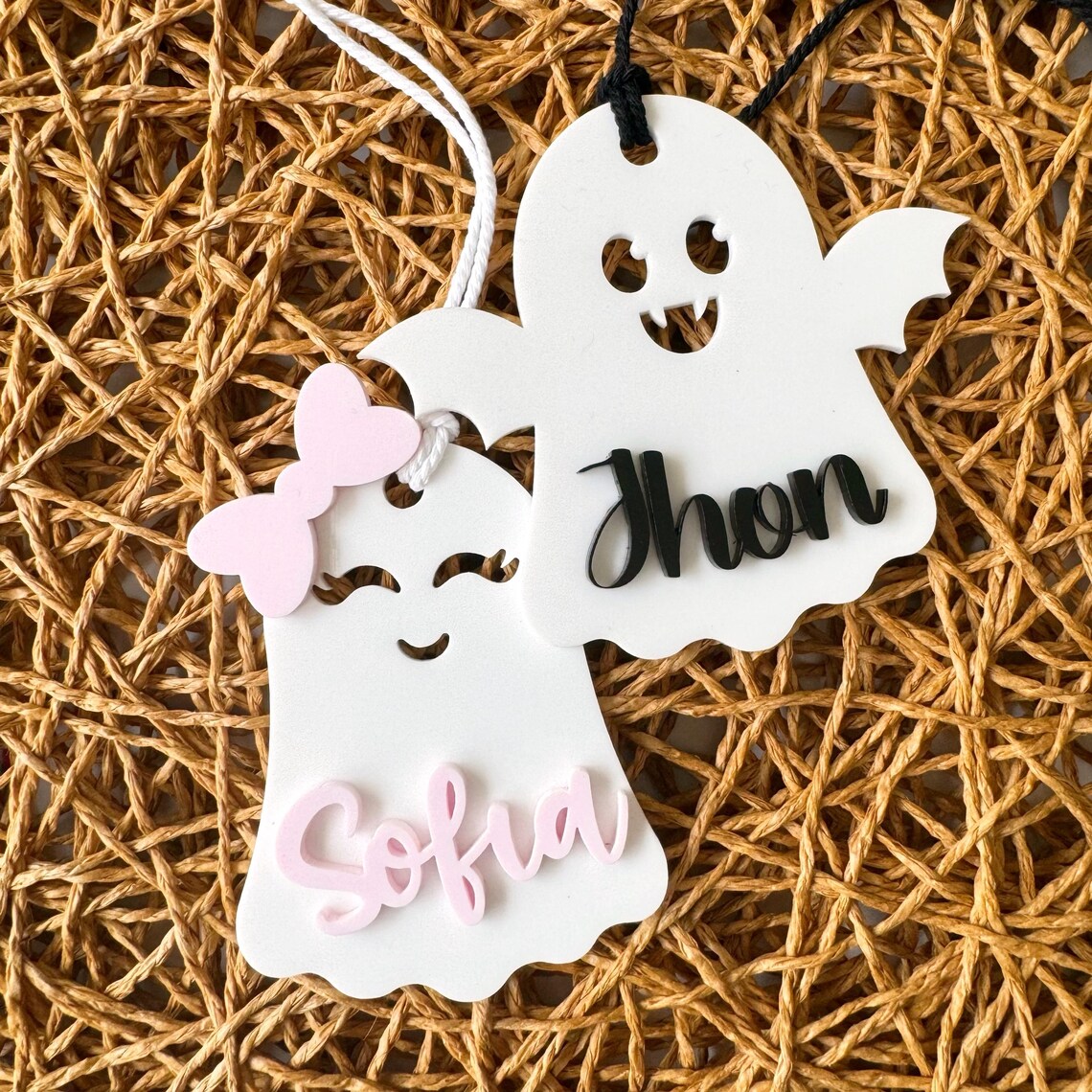 Ghost Halloween Boo Basket Tag Halloween Personalized Boo Bag Tag With ...