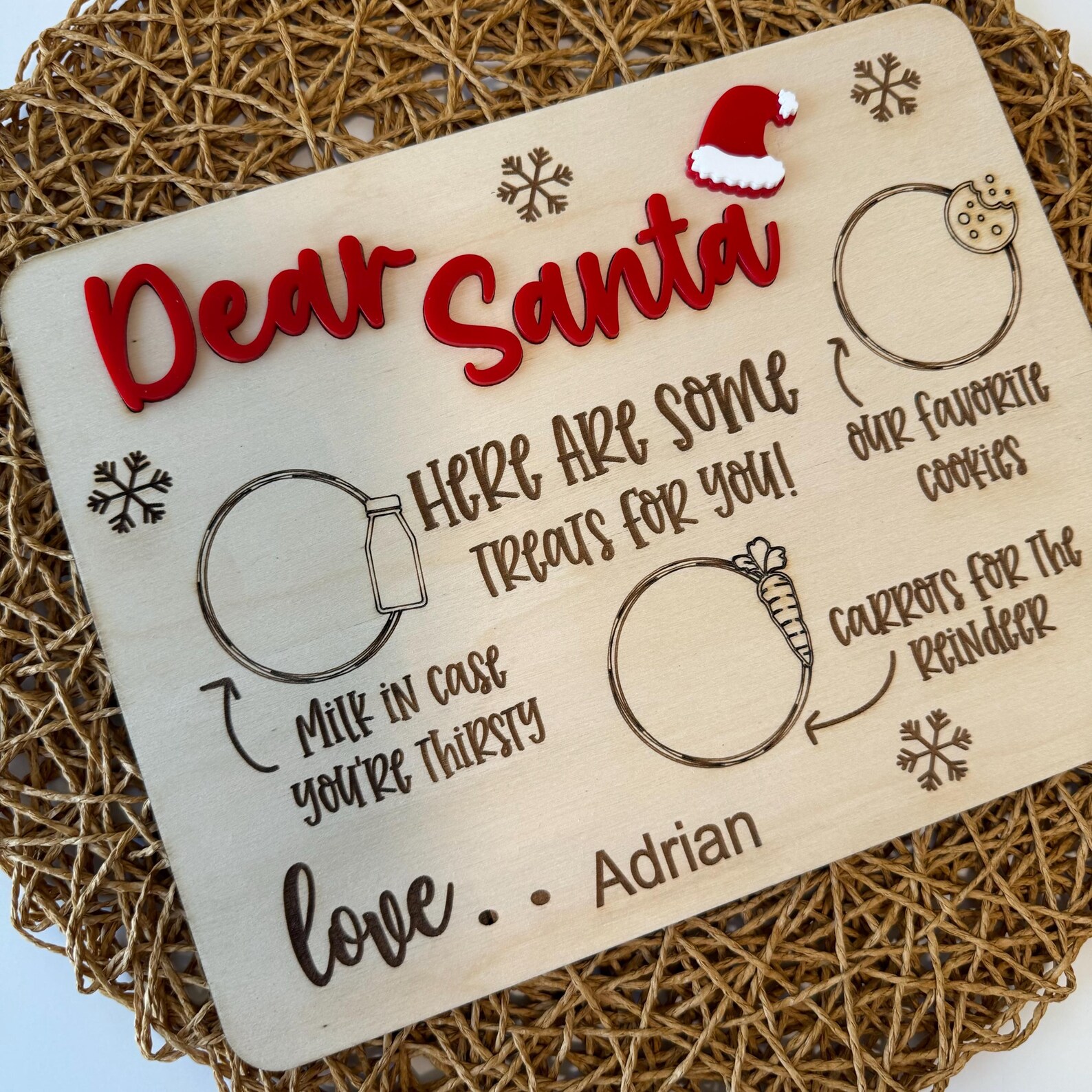 Christmas Santa Tray Personalized Treat Tray for Santa Christmas ...